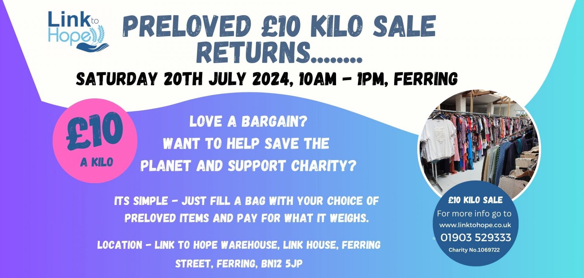 Charity Kilo Sale Worthing - Link To Hope